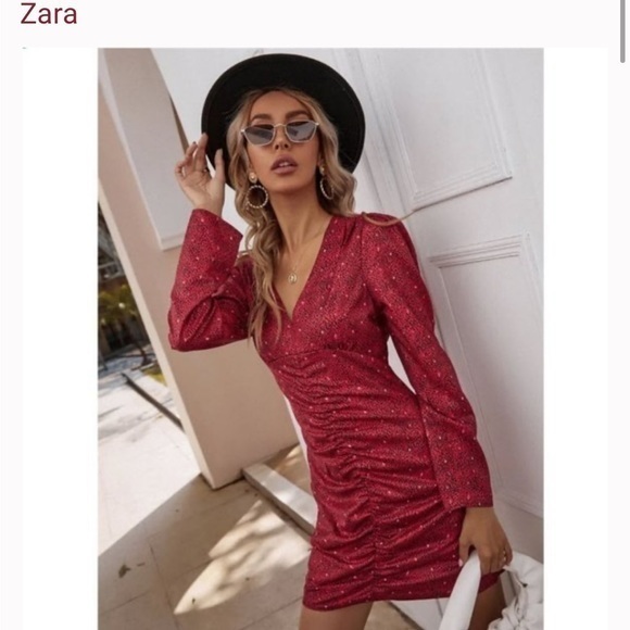 Zara | Dresses | Zarared Print Short Dress Small 003368 | Poshmark